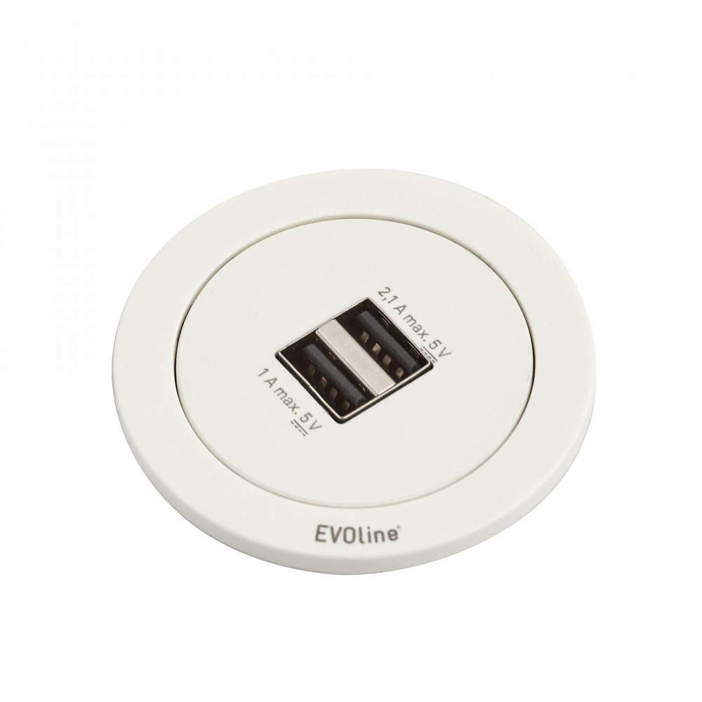 Купить розетка с usb-зарядкой type a 5v/ 2,1 a Evoline EVOLINE® ONE, белый (159280001300) в ...